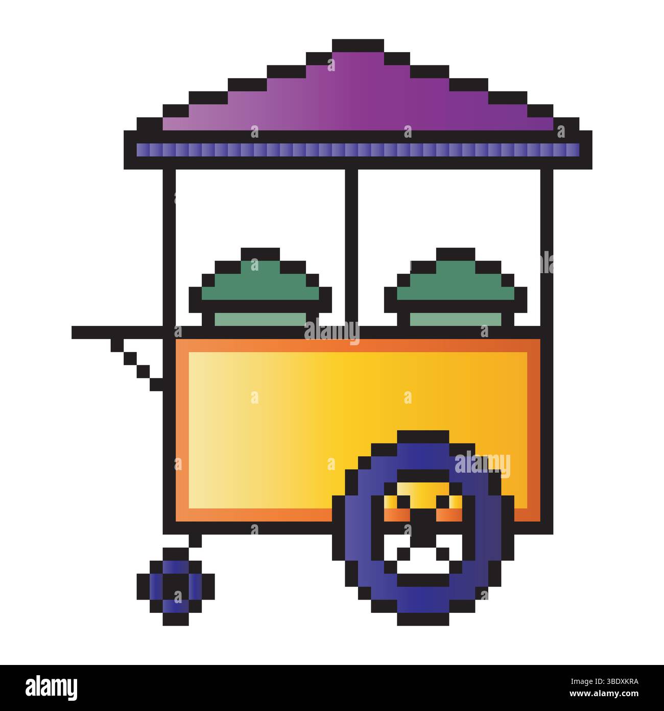 Street food cart pixel art isolated on white background. Vector ...