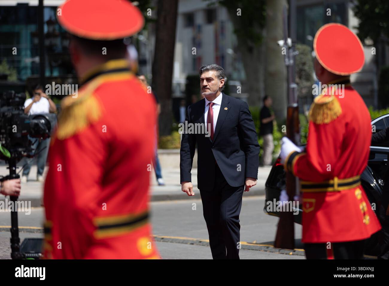 Georgian President Mikheil Kavelashvili, arrives for the official ...