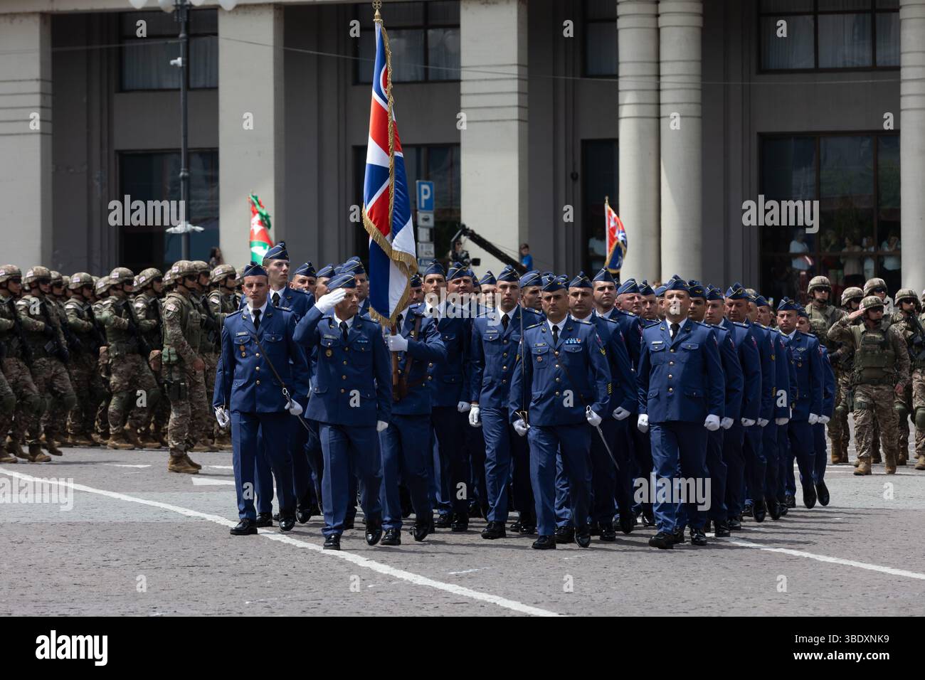 Tbilisi, Georgia. 26th May, 2025. Georgian Air Force soldiers march in ...