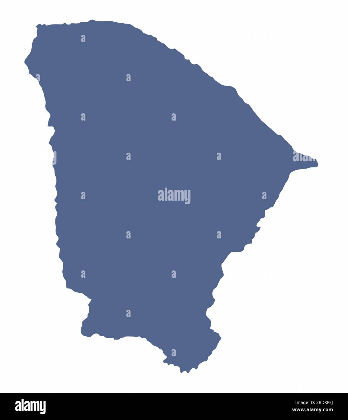 Ceara State, silhouette map isolated on white background, Brazil Stock ...