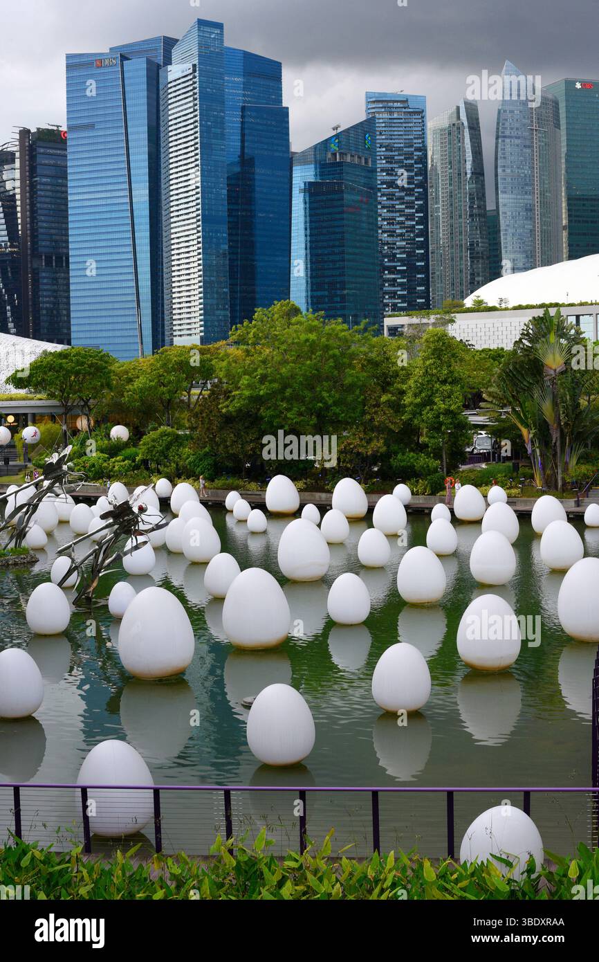 View of the art display at Dragon Island in Gardens by the Bay ...