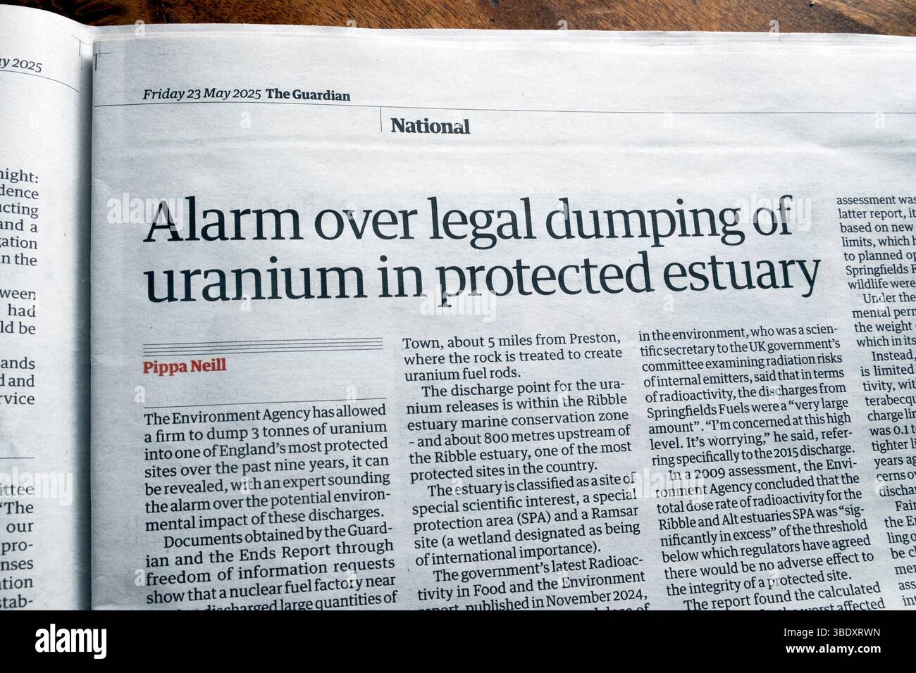 'Alarm over legal dumping of uranium in protected estuary' Guardian ...