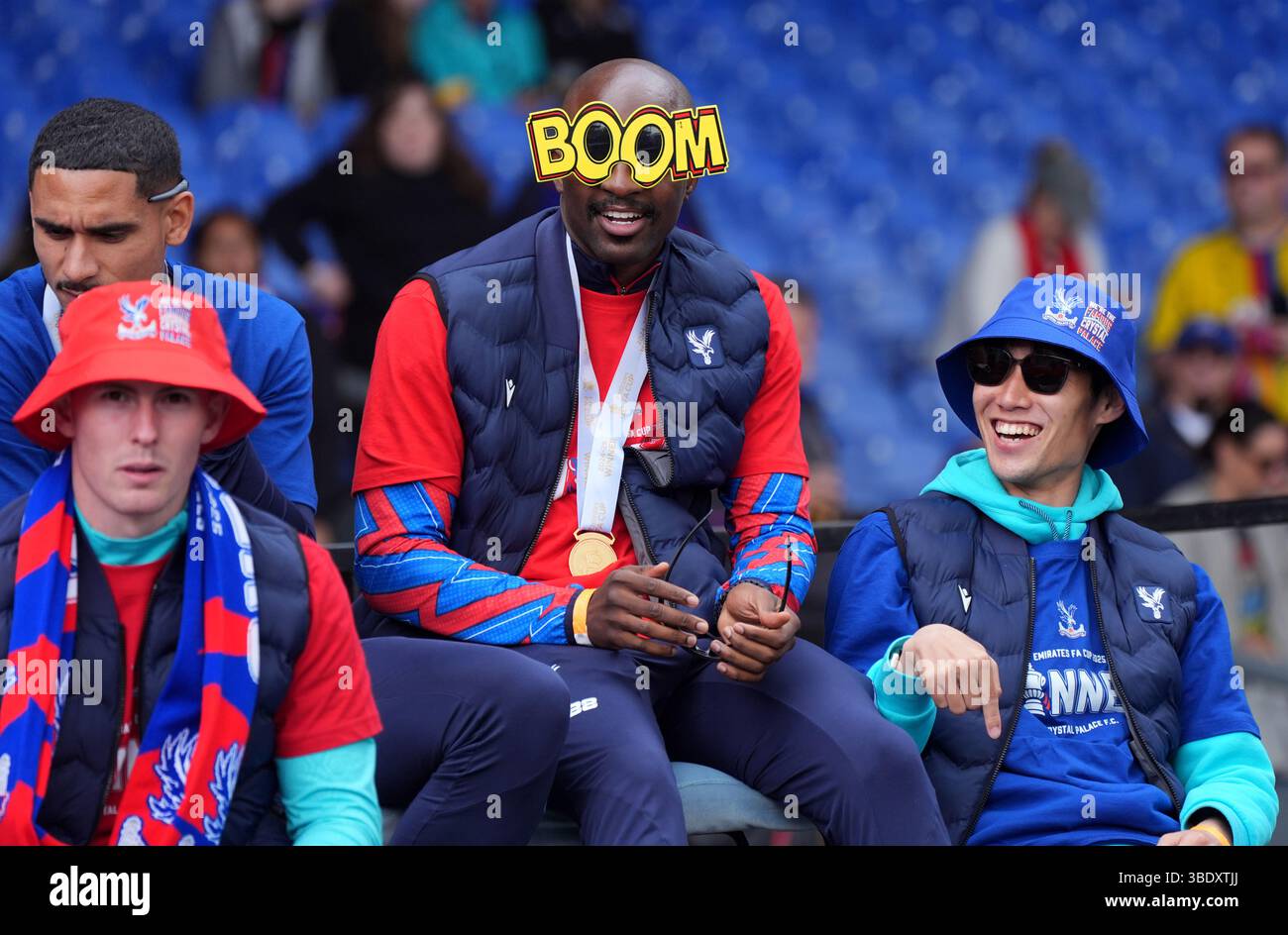 Crystal Palace's Jean-Philippe Mateta (centre) and Daichi Kamada (right ...