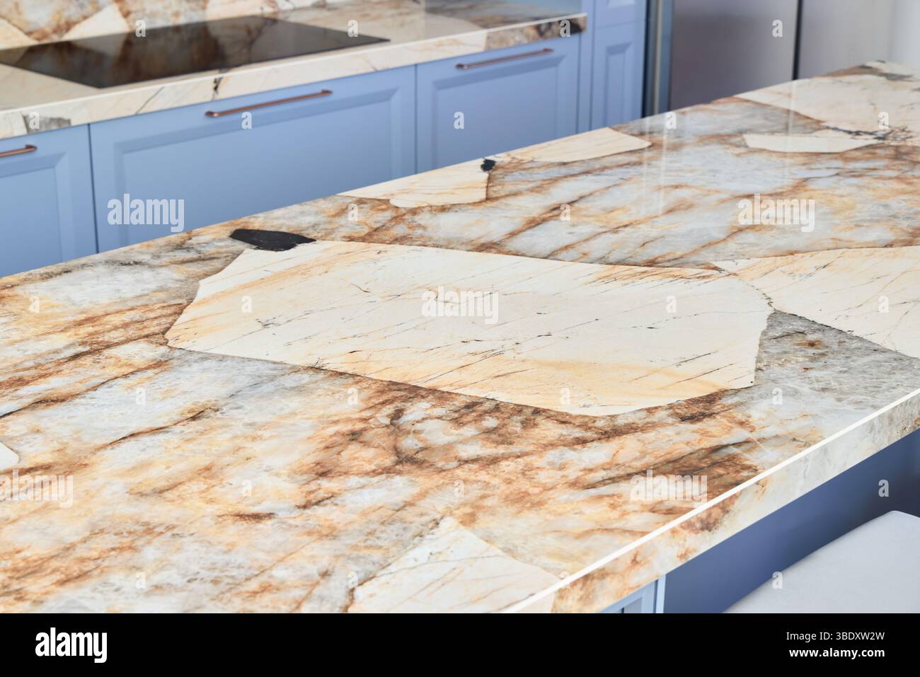 An Elegant Marble Countertop Featuring Unique and Exquisite Veining ...