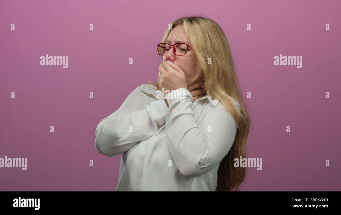 Woman wearing glasses appears concerned hi-res stock photography and ...