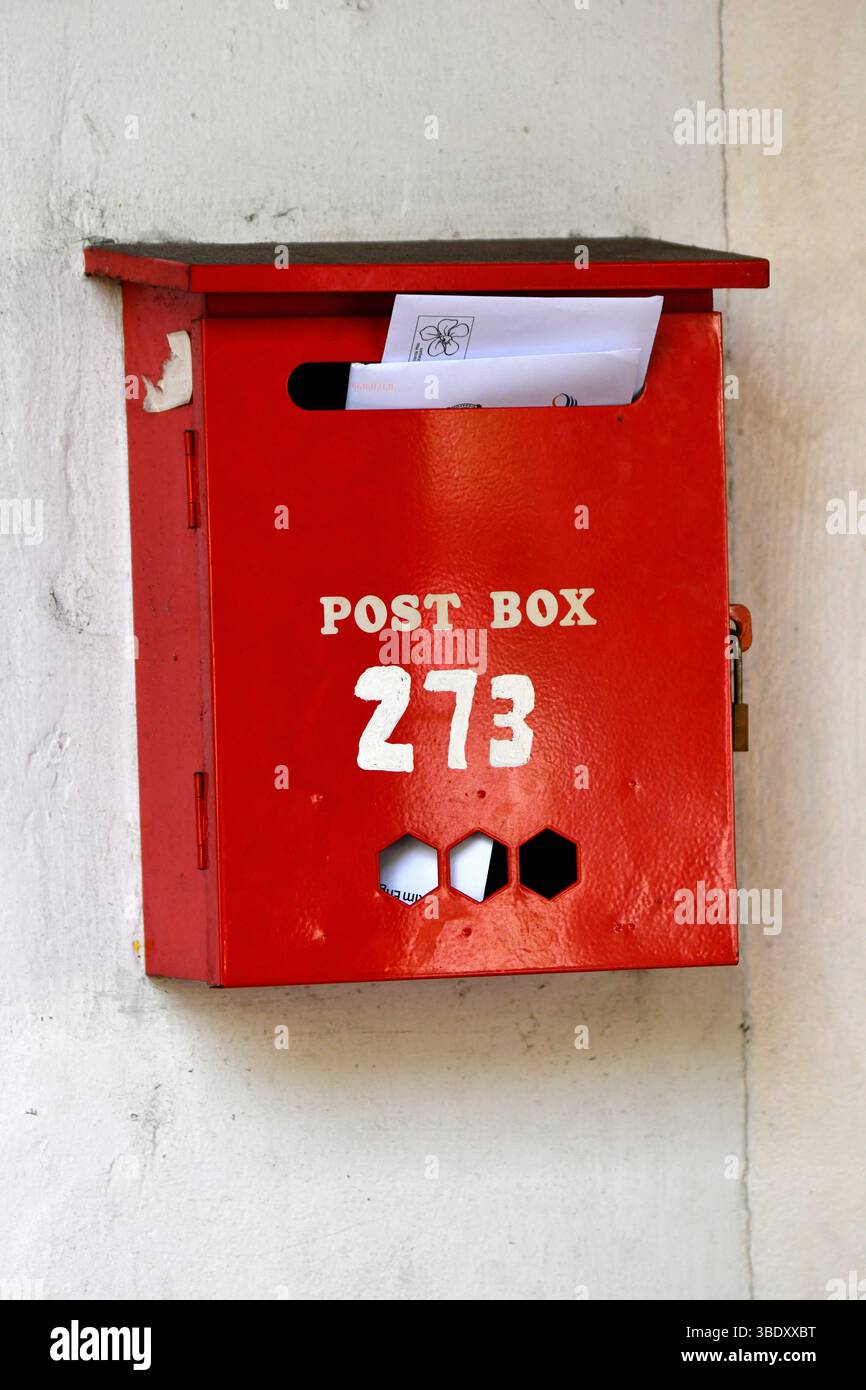 Red post box,Singapore,Asia Stock Photo - Alamy