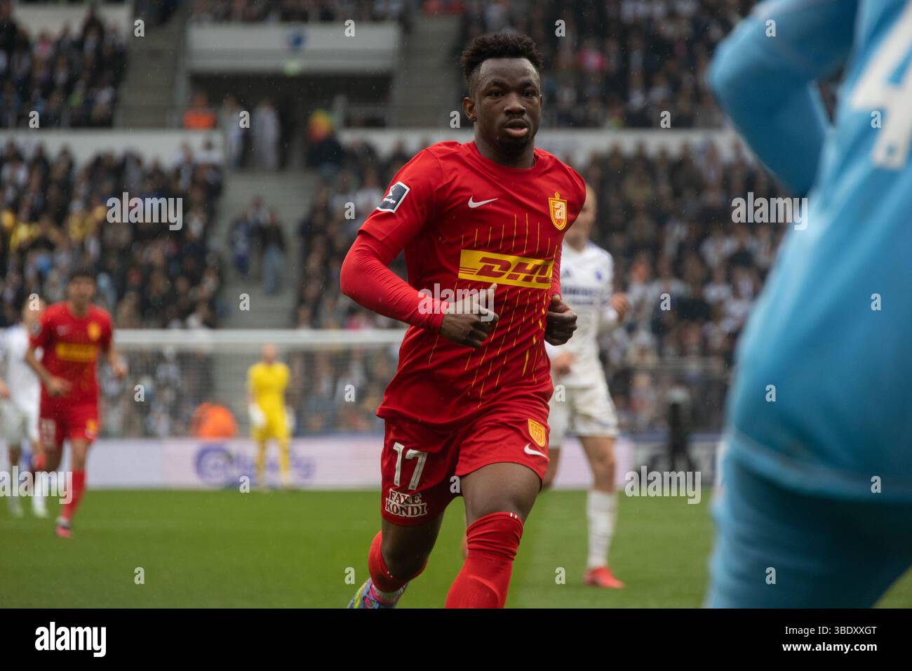 Copenhagen, Denmark. 25th May, 2025. Levy Nene (17) of FC Nordsjælland ...
