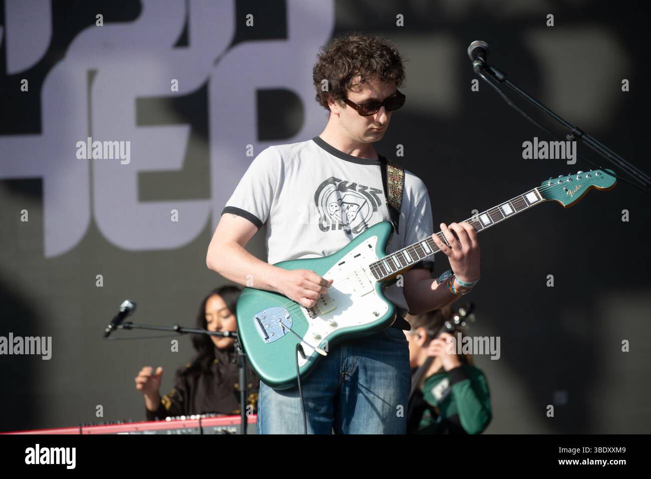 London, UK. 23 May, 2025. Lead guitarist Lewis Whiting of English ...