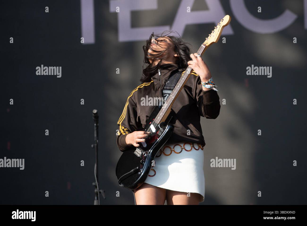 London, UK. 23 May, 2025. Lead singer Lily Fontaine of English Teacher ...