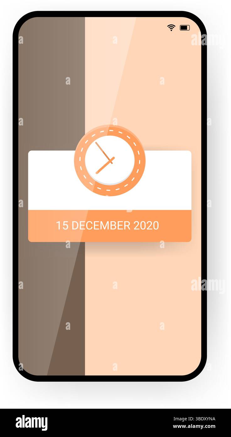 Flat design illustration of a smartphone home screen interface ...