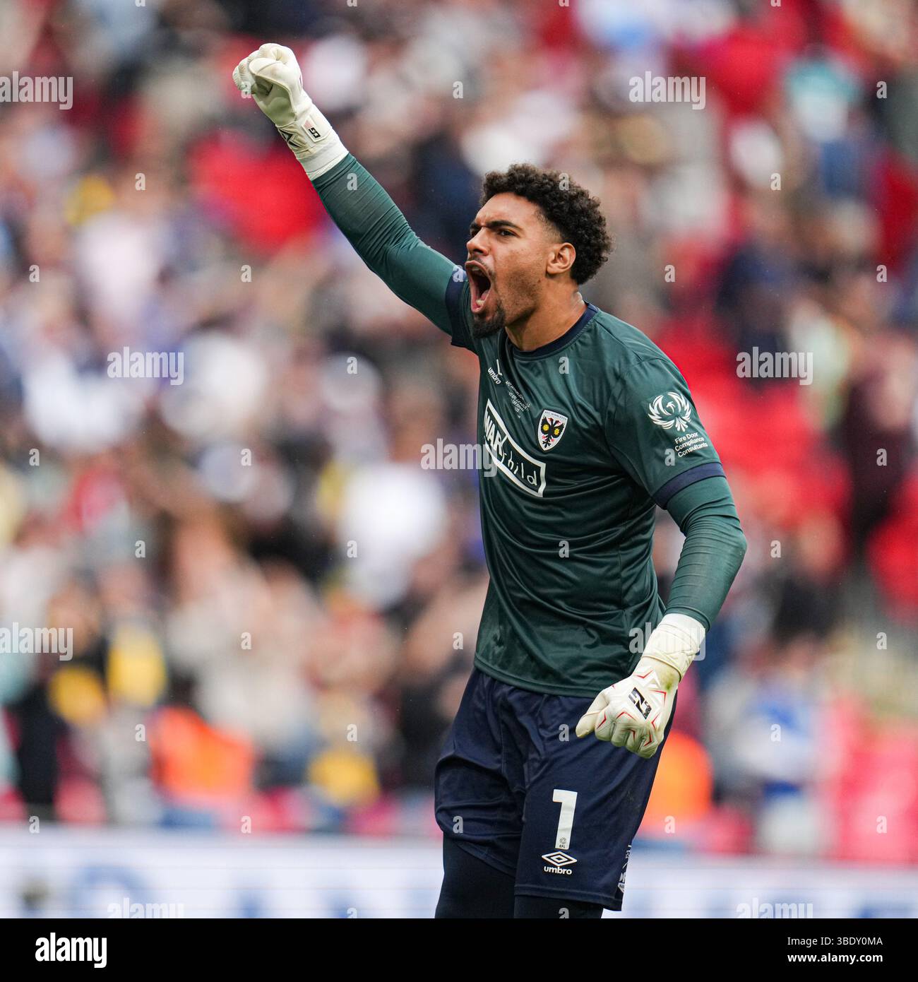 Owen Goodman of AFC Wimbledon celebrates goal during the Sky Bet League ...