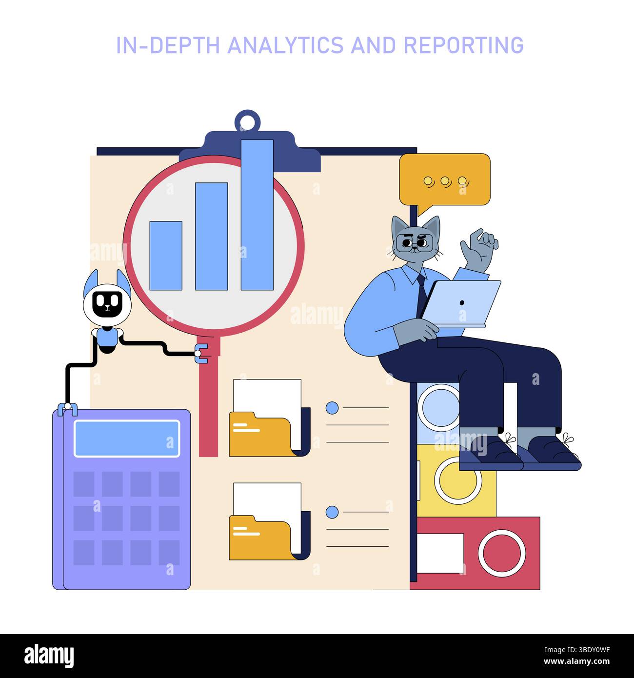 A Visual Representation Of Analytics Showcasing A Character Actively Engaged In Thorough Data
