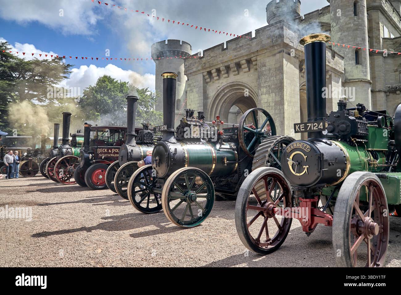 Steam traction engines at Eastnor Castle, Herefordshire, England, UK ...