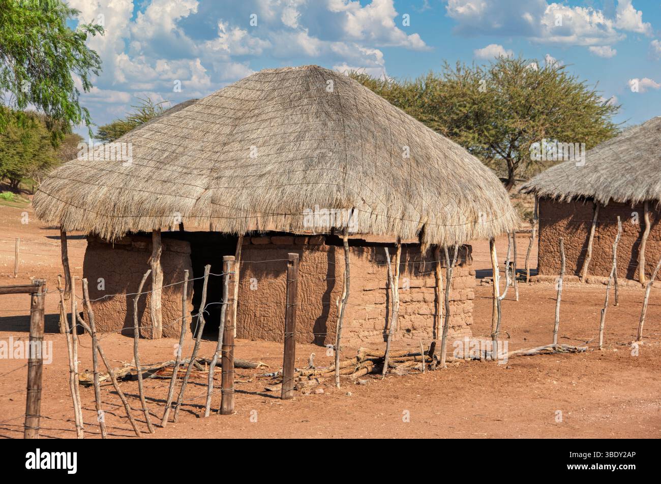 traditional African shack in a village, hut poverty accommodation house ...