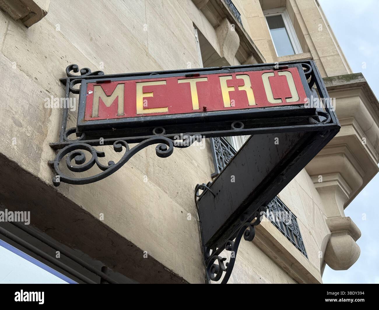 Paris, France. 26th May, 2025. A sign reading Metro hangs at a metro ...