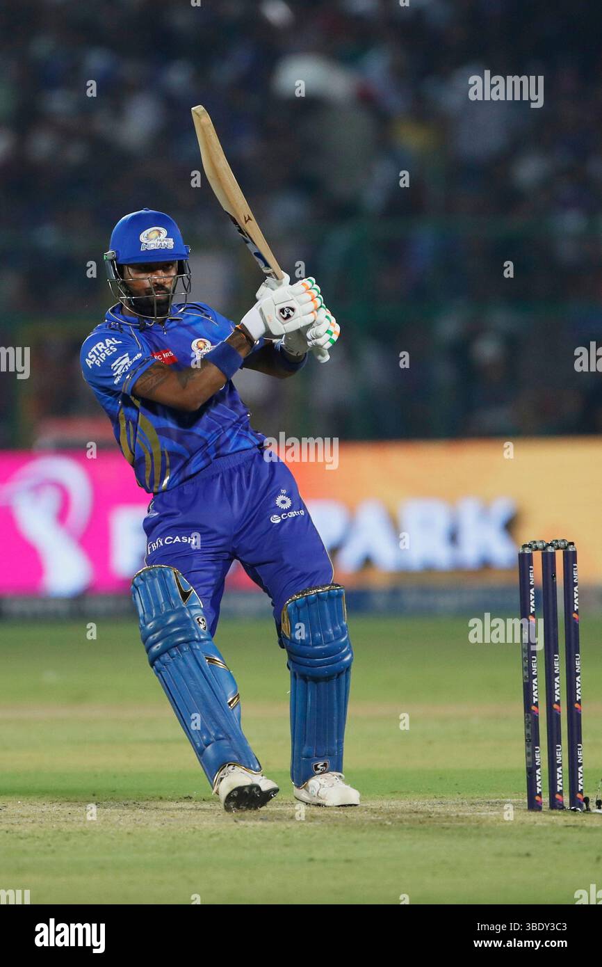 Mumbai Indians' captain Hardik Pandya bats during the Indian Premier ...