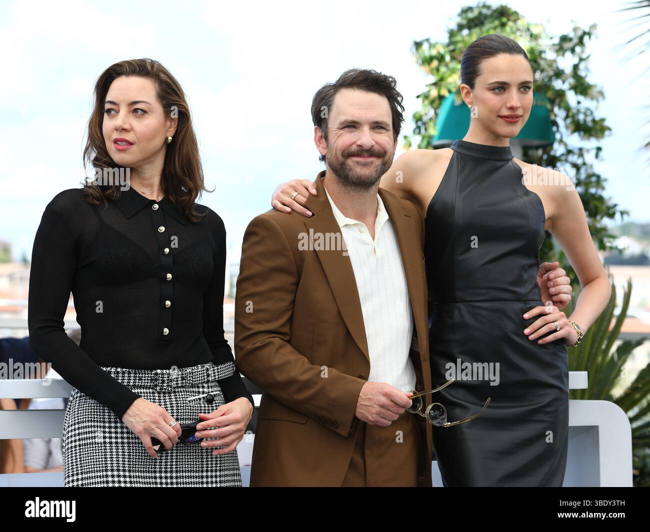May 24, 2025, Cannes, Cote D'azur, France: AUBREY PLAZA, ETHAN COHEN and MARGARET QUALLEY pose ...