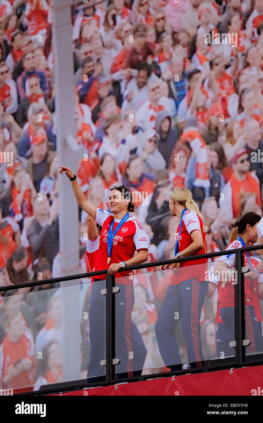 London, UK. 26th May, 2025. Laia Codina (5 Arsenal) during the UEFA ...