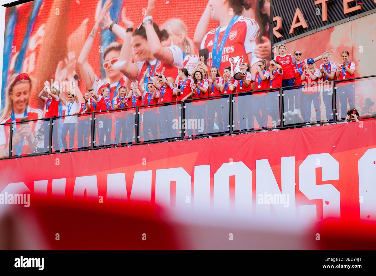 London, UK. 26th May, 2025. Players of Arsenal during the UEFA Womens ...