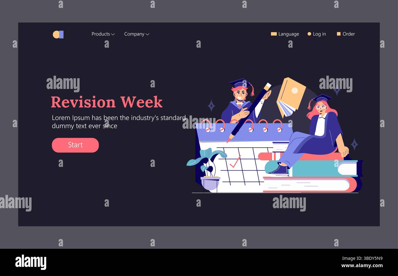 College revision week concept for students focused on study preparation ...