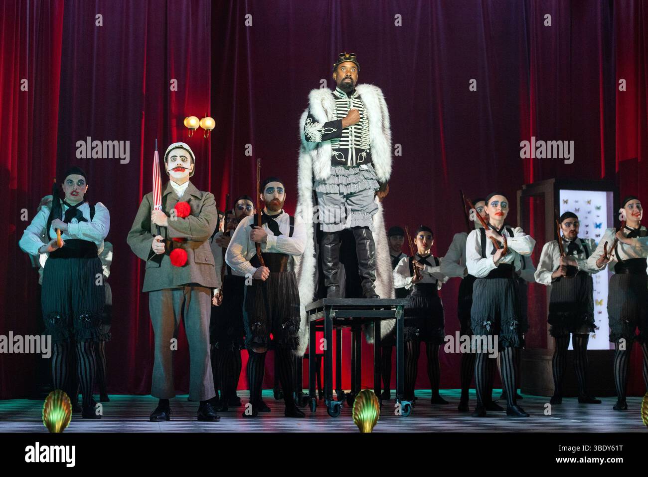 front left: Adrian Dwyer (The Master’s Disciple / Hitler) centre ...