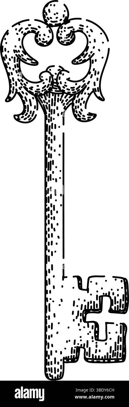 access skeleton key sketch hand drawn vector Stock Vector Image & Art ...