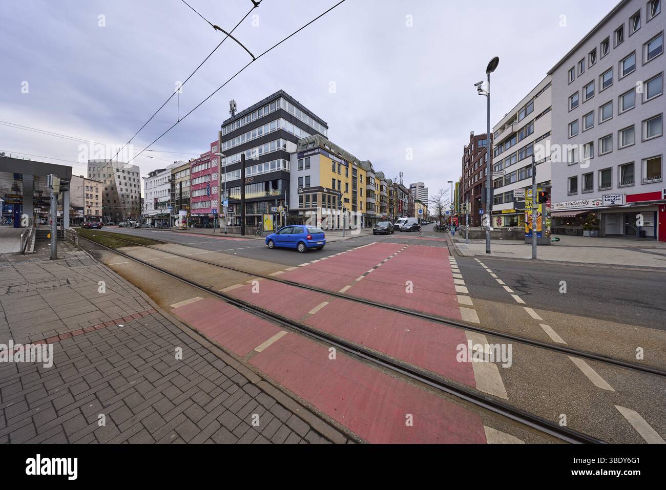 Underground station, general architecture, modern buildings, tram ...