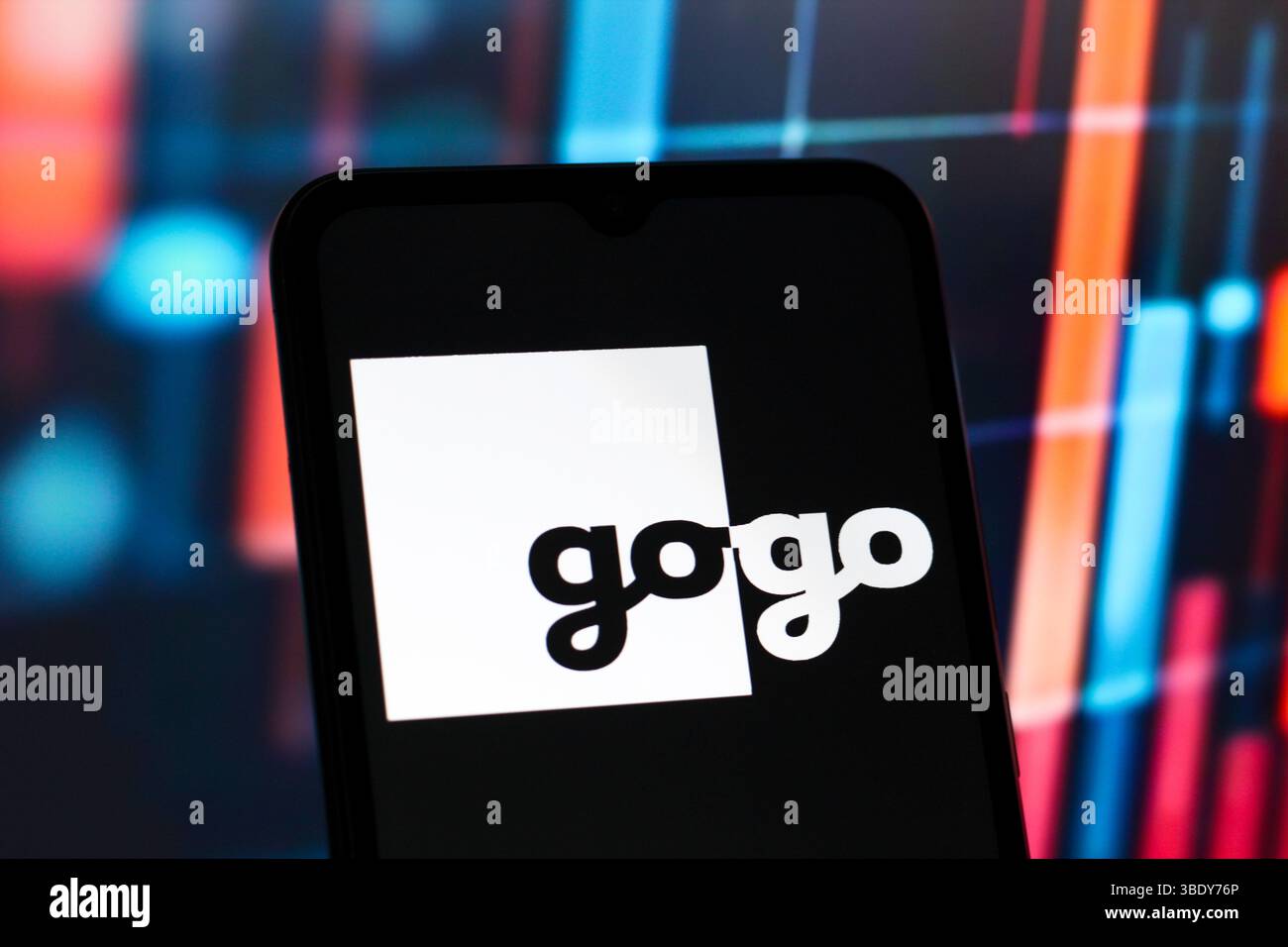 In this photo illustration, the Gogo logo is seen displayed on a ...