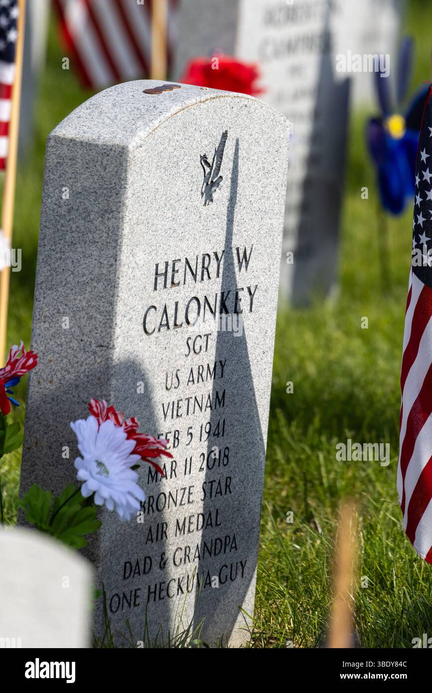 May 26, 2025, Van Meter, Iowa, US: The cemetery marker for Henry ...