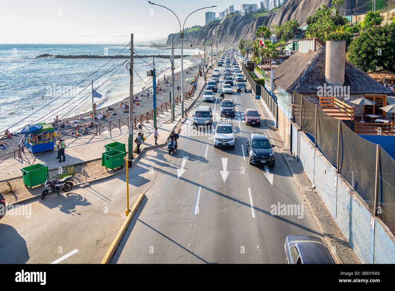 Lima, Peru – March 12, 2025: Heavy traffic during daylight with many ...
