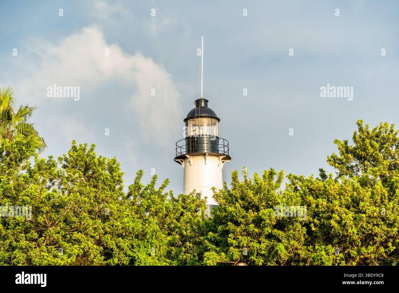 View with the iconic Faro la Marina lighthouse in Miraflores,Lima Peru ...