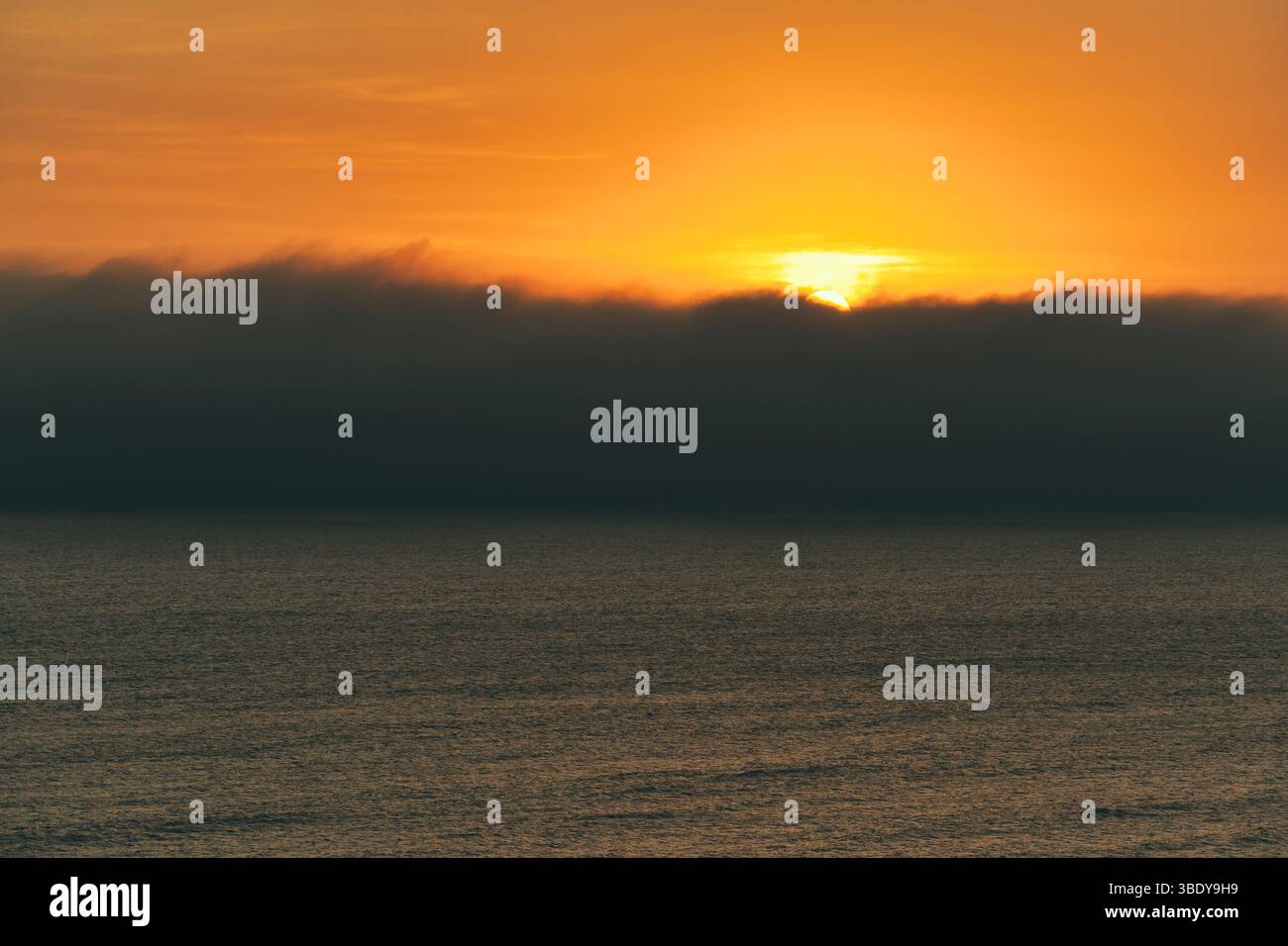 Beautiful golden sunset over the Pacific Ocean coast in Lima, Peru ...
