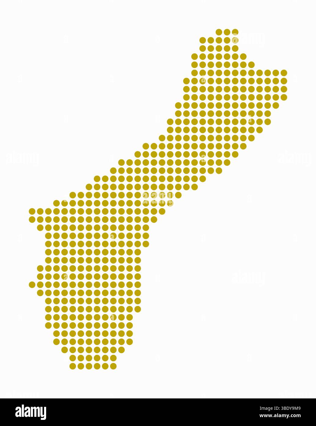 Guam dotted map. Digital style map of the country on a white background ...