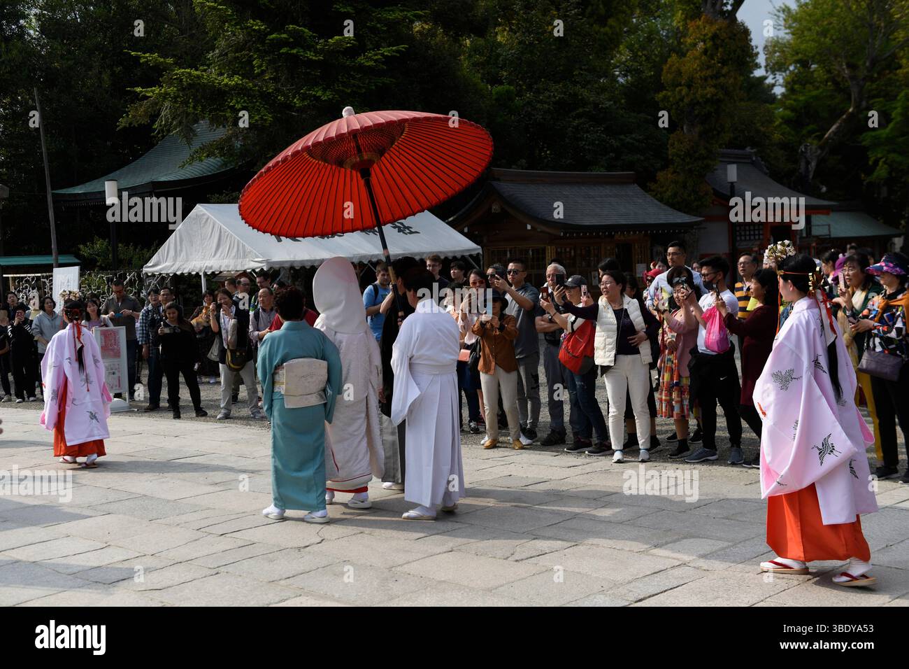 Typical japanese wedding ceremony procession,Kyoto,Japan,Asia Stock ...