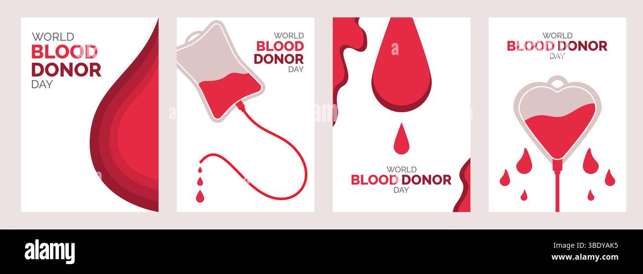 World Blood Donor Day Poster Set, Life-Saving Awareness Campaign ...