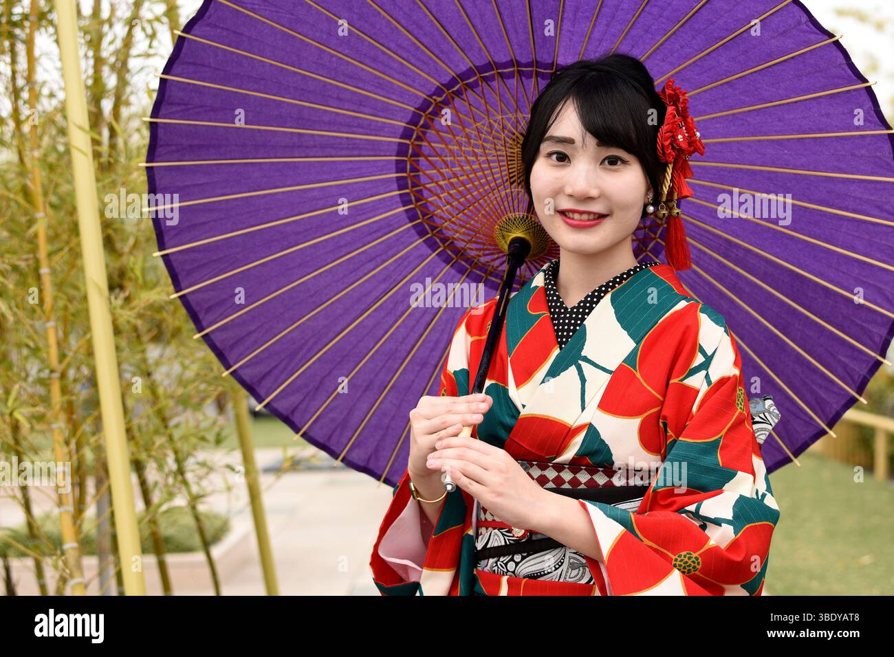 Japanese woman in a traditional kimono dress in Kyoto,Japan,Asia Stock ...