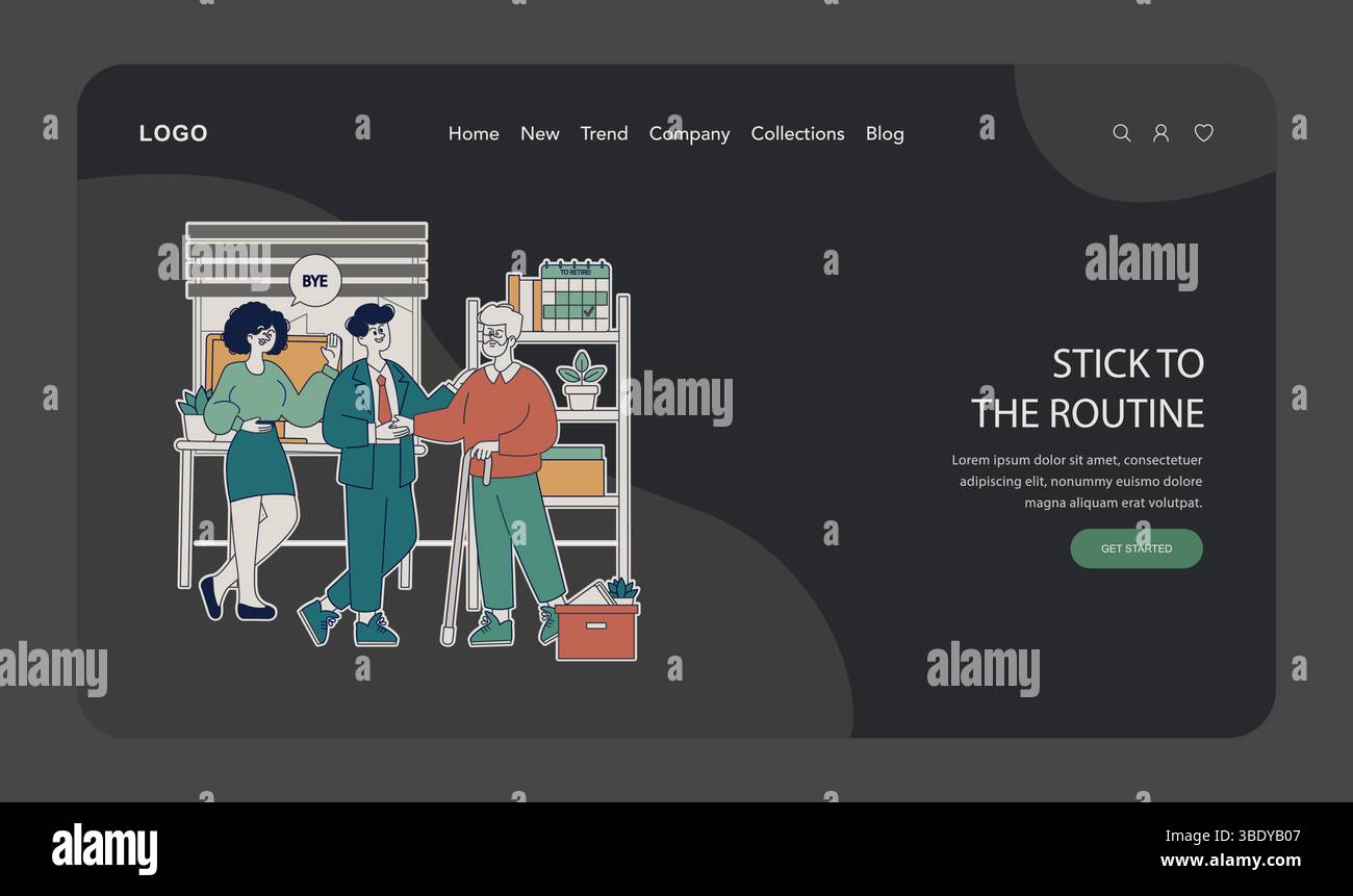 Milestone illustration. A scene depicting a farewell interaction among ...