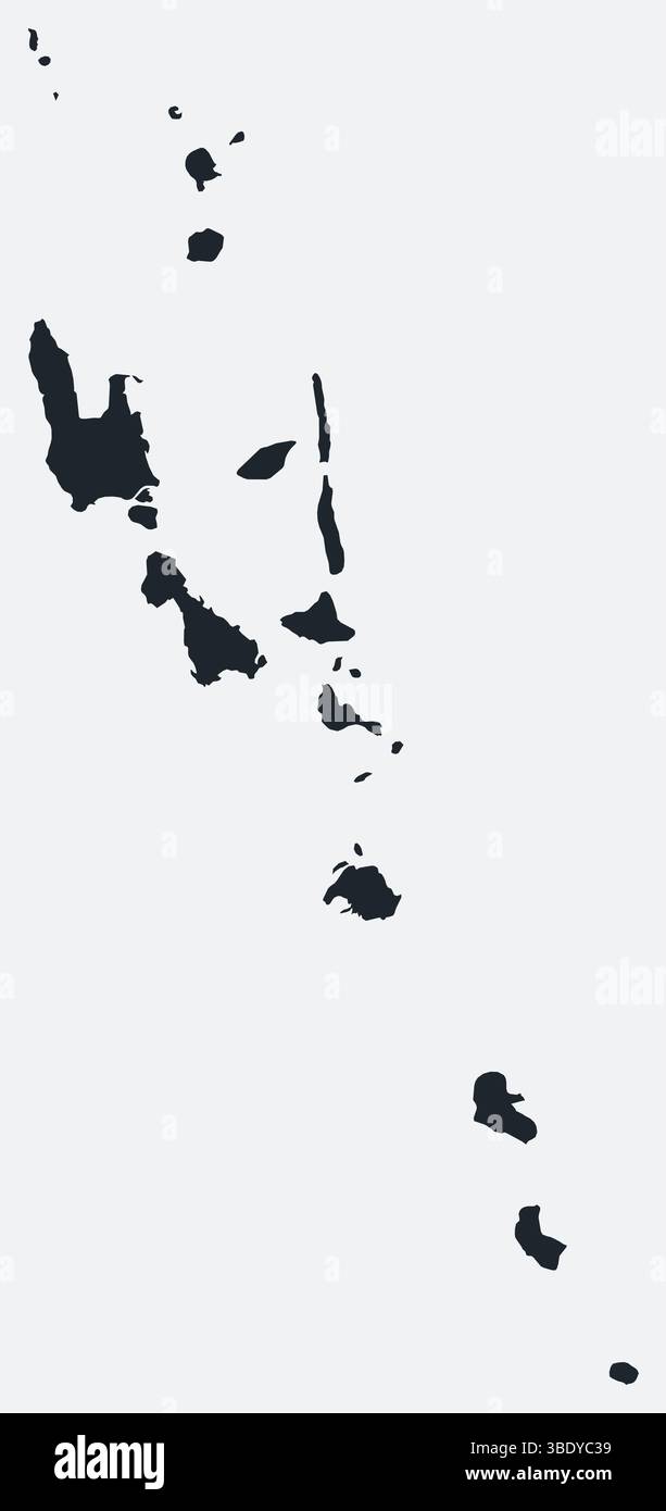 Vanuatu map. Just a simple border map. Shape of the country. Flat blank ...