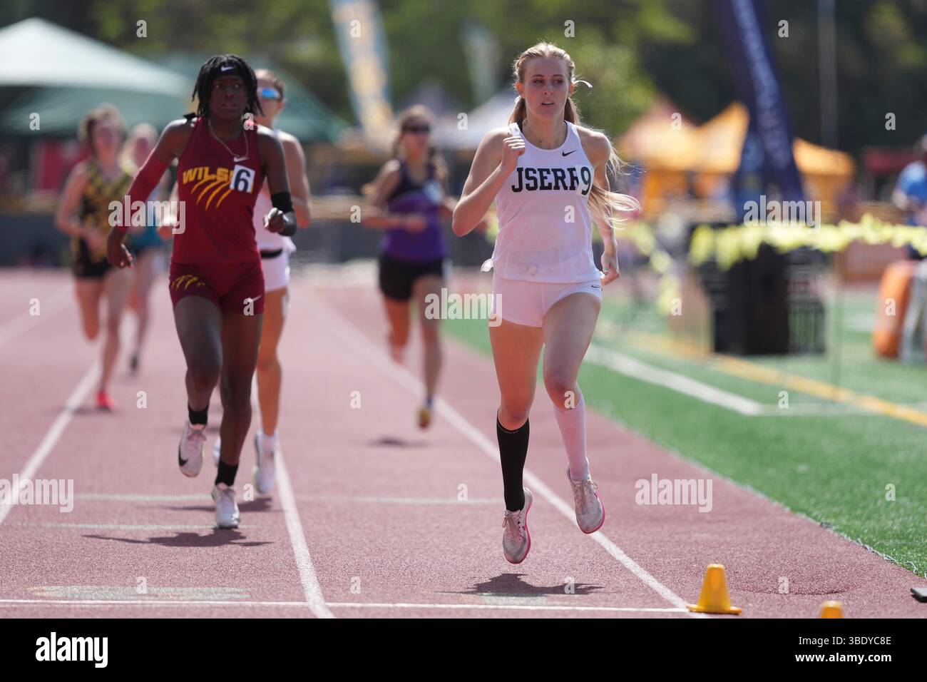 Anne Elise Packard of JSerra wins the girls 800m in 2:09.55 during the CIF Southern Section ...