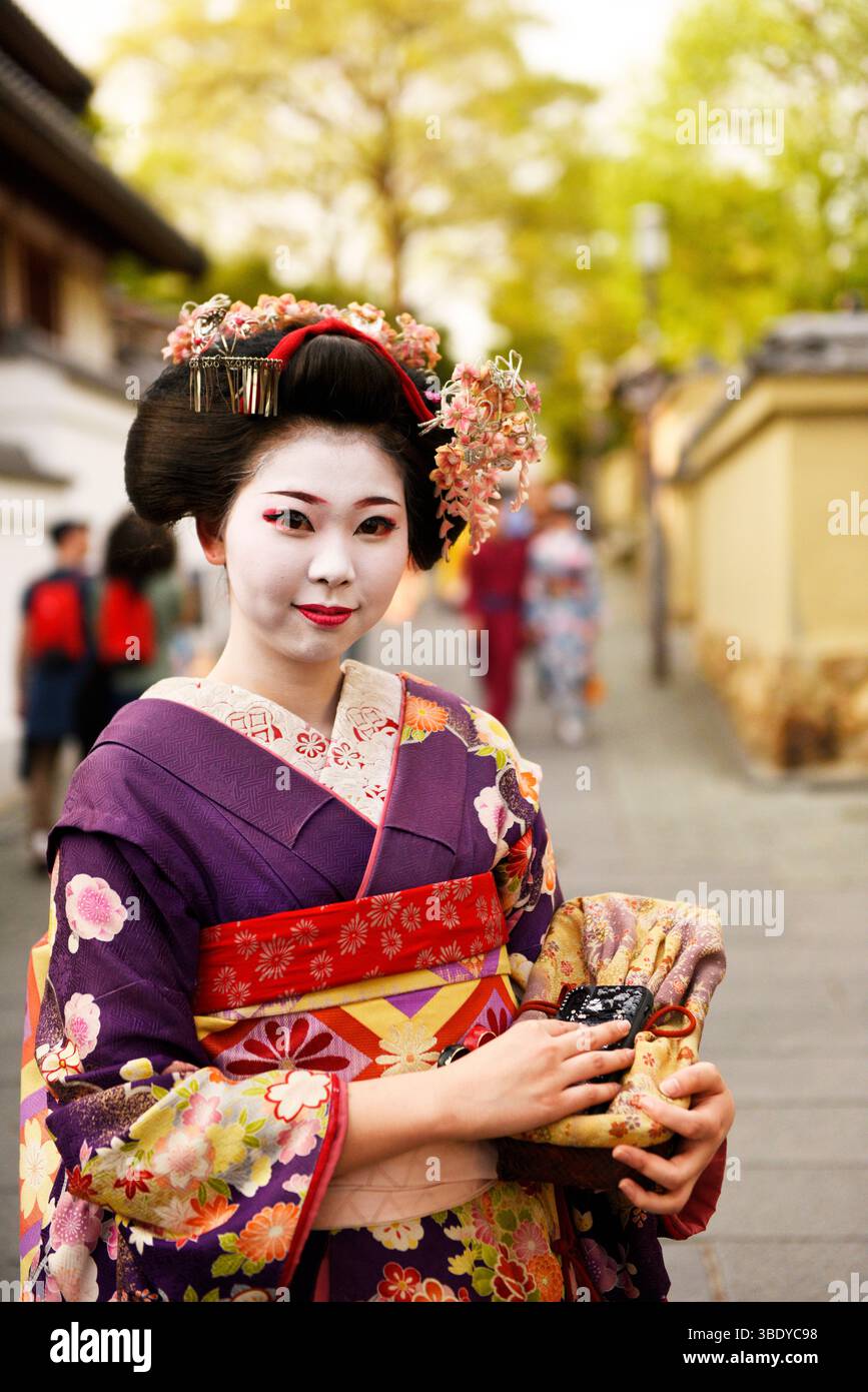 Japanese woman wearing traditional dress,Kyoto,Japan,Asia Stock Photo ...
