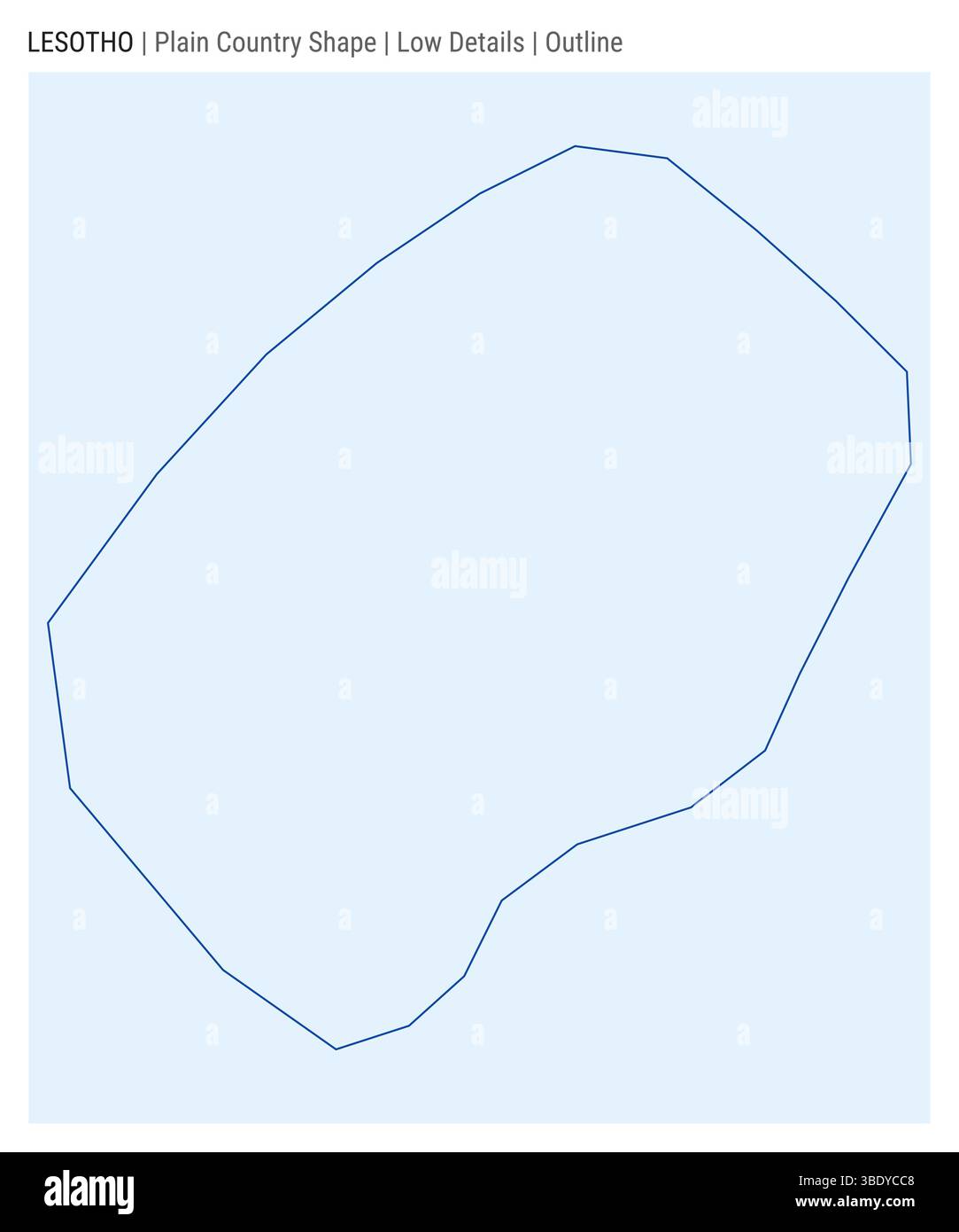 Lesotho plain country map. Low details. Outline style. Shape of Lesotho ...