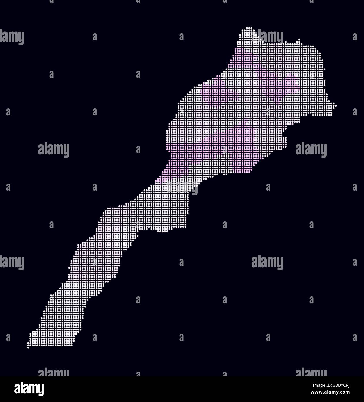 Morocco dotted map. Digital style map of the country on dark background ...