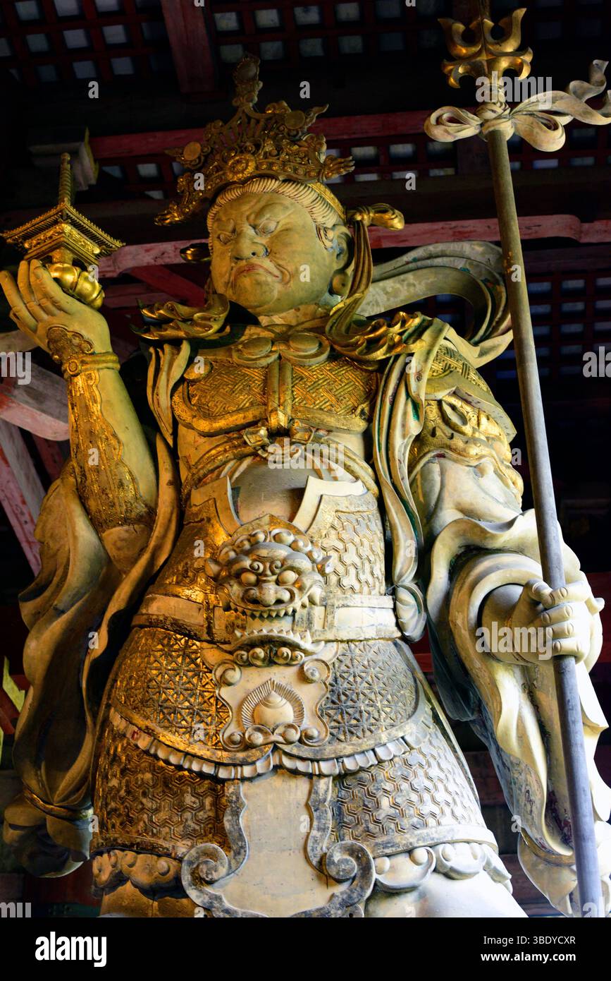 Temple guardian statue at Todai-ji temple in Nara,Japan,Asia Stock ...