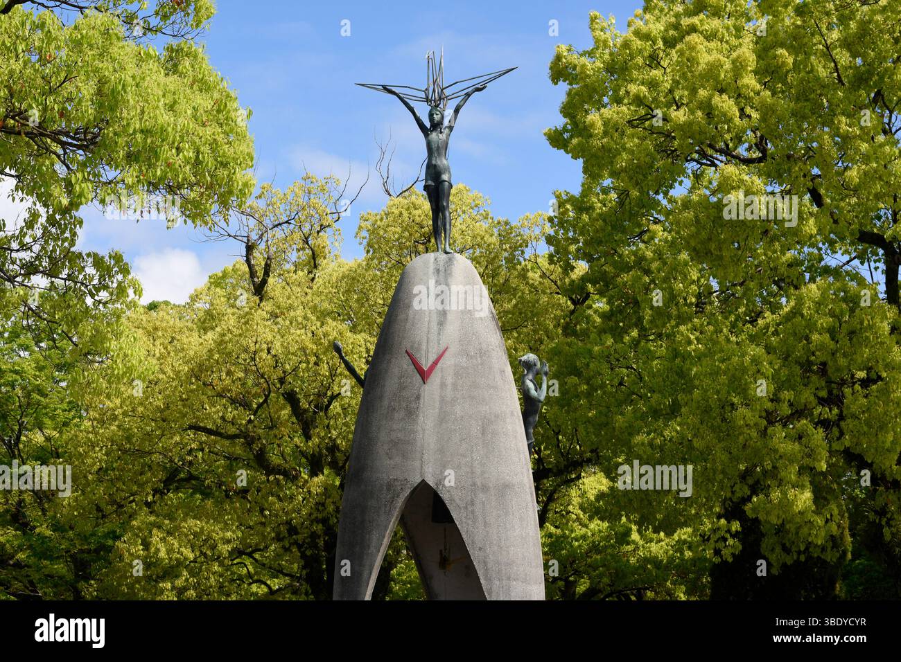 Children's Peace Monument statue of Sasaki Sadako holding a crane ...