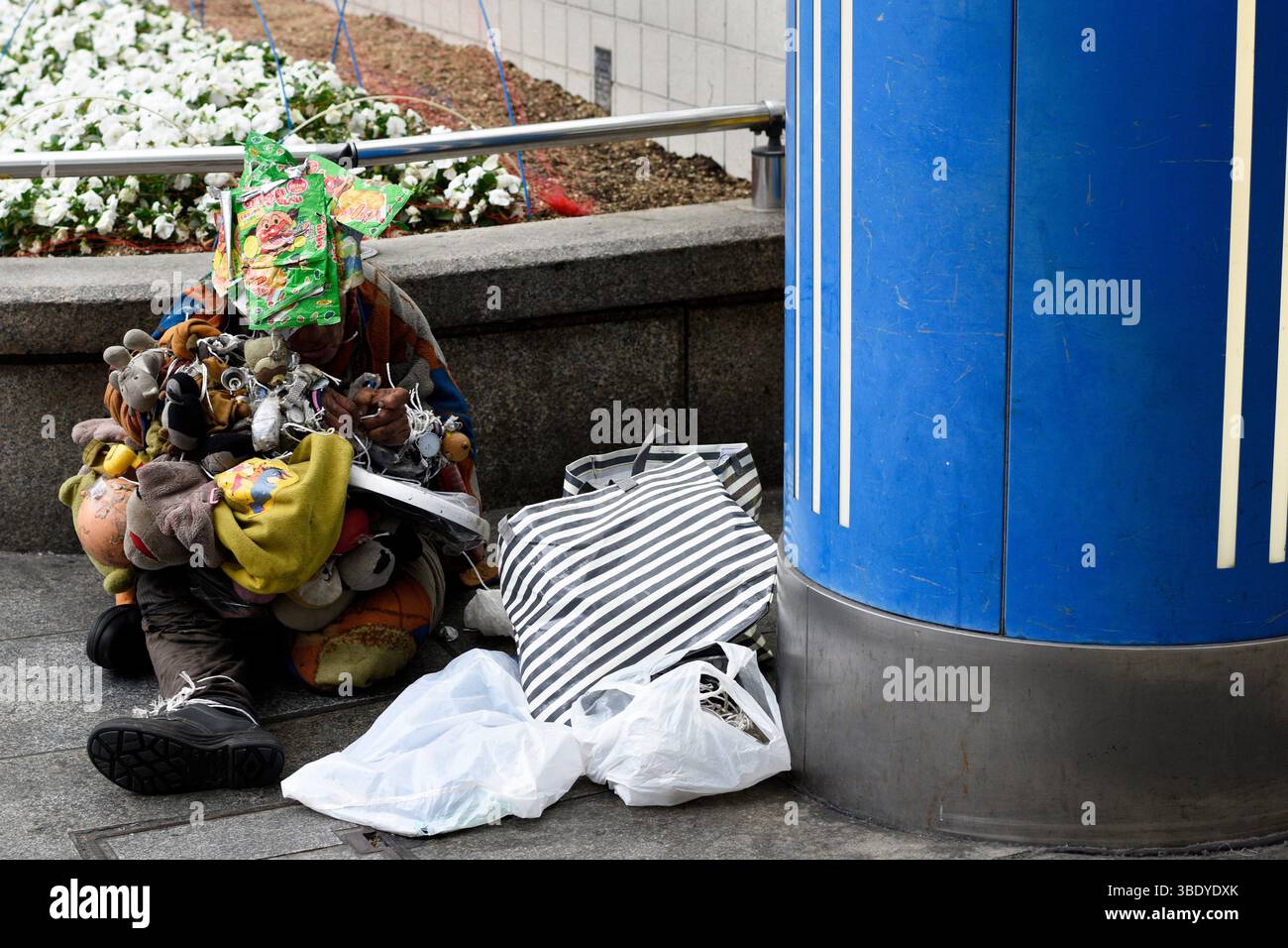 A homeless man in Kyoto station,Japan,Asia Stock Photo - Alamy