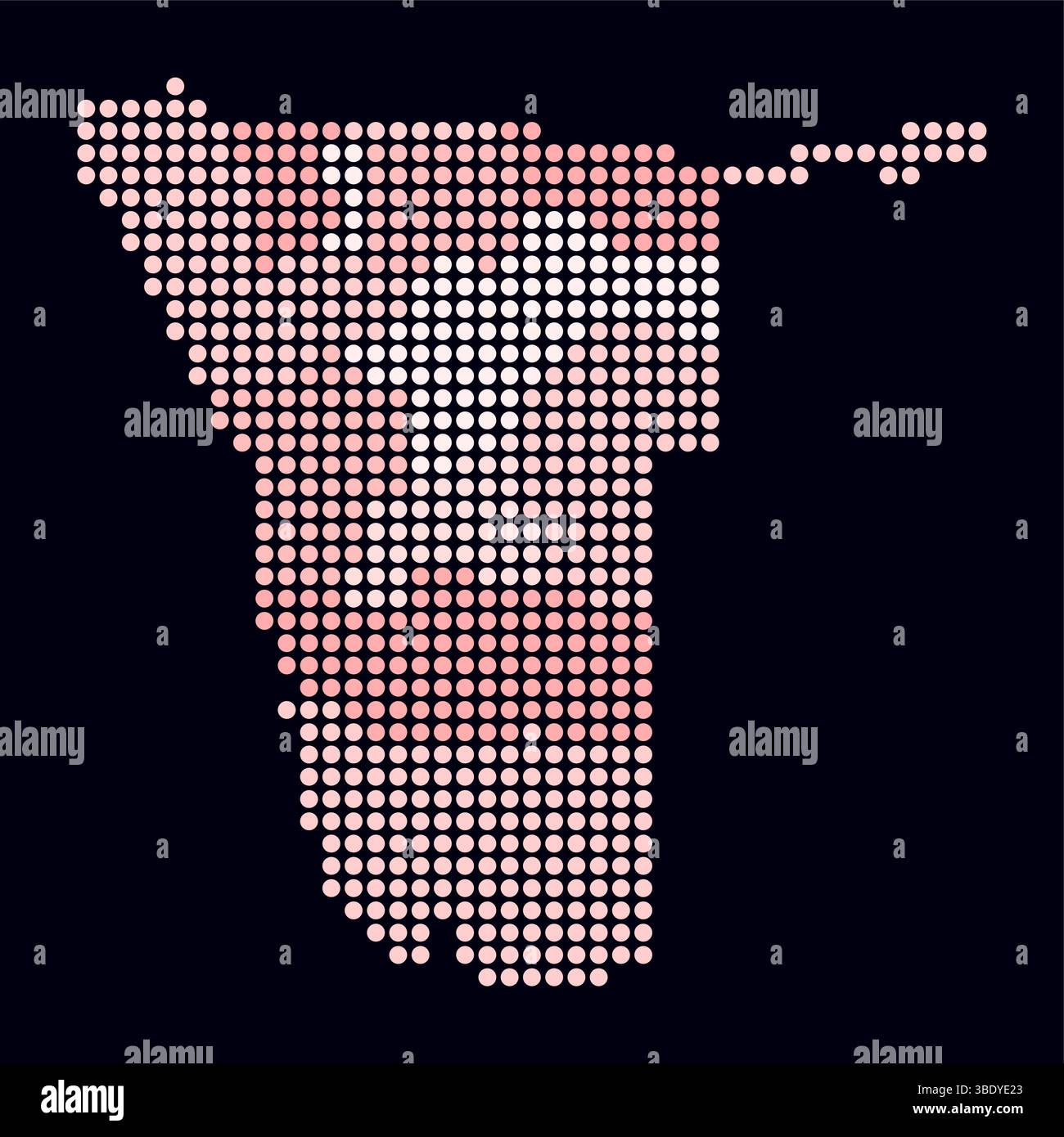 Namibia dotted map. Digital style map of the country on dark background ...