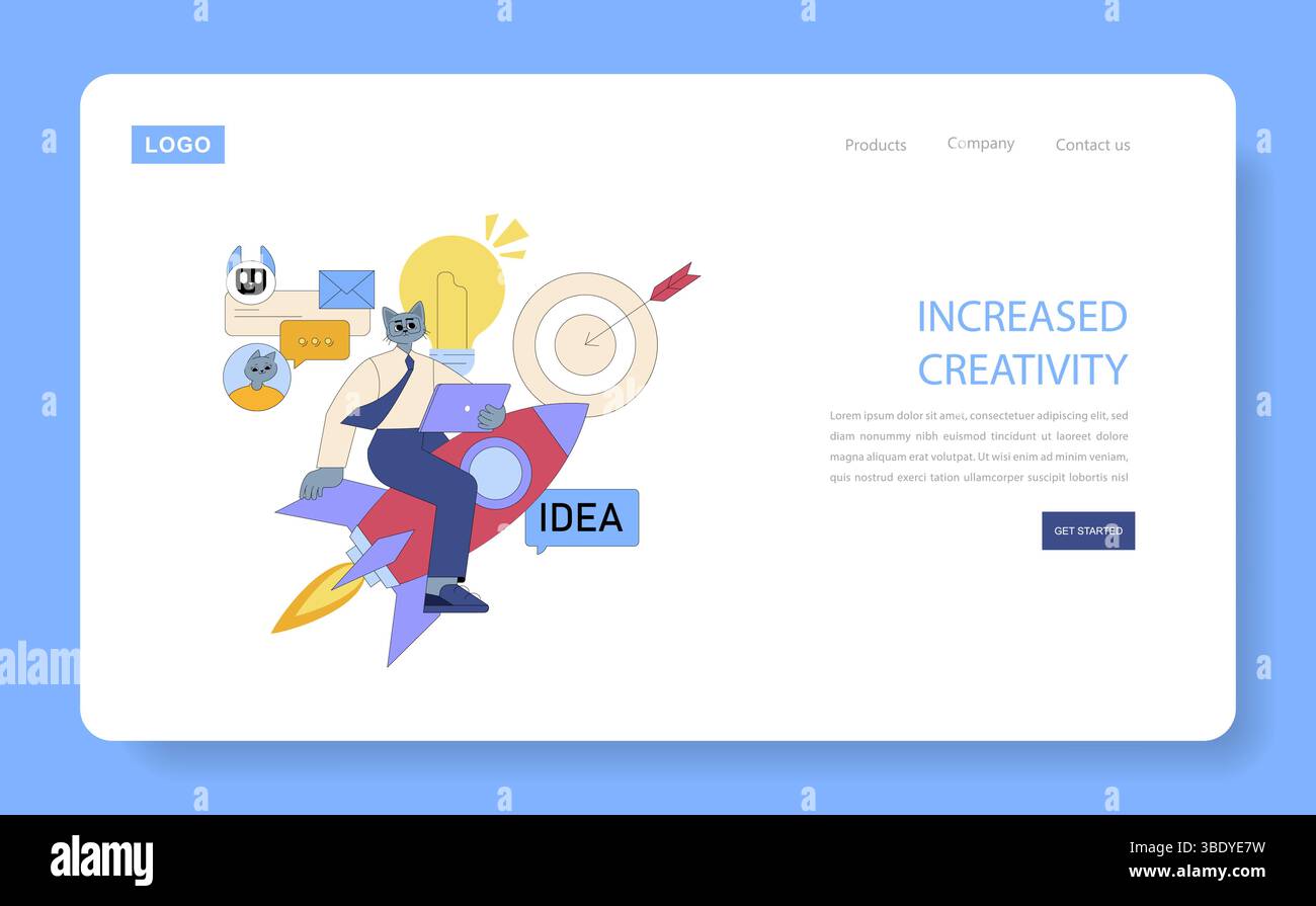 AI Boosts Mid-Sized Business Productivity concept. Illustration of a ...