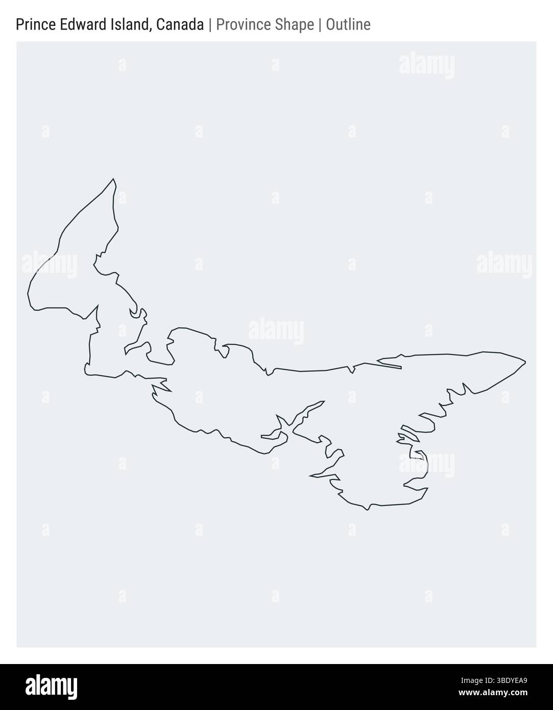 Prince Edward Island, Canada. Simple vector map. Province shape. Outline style. Border of Prince ...