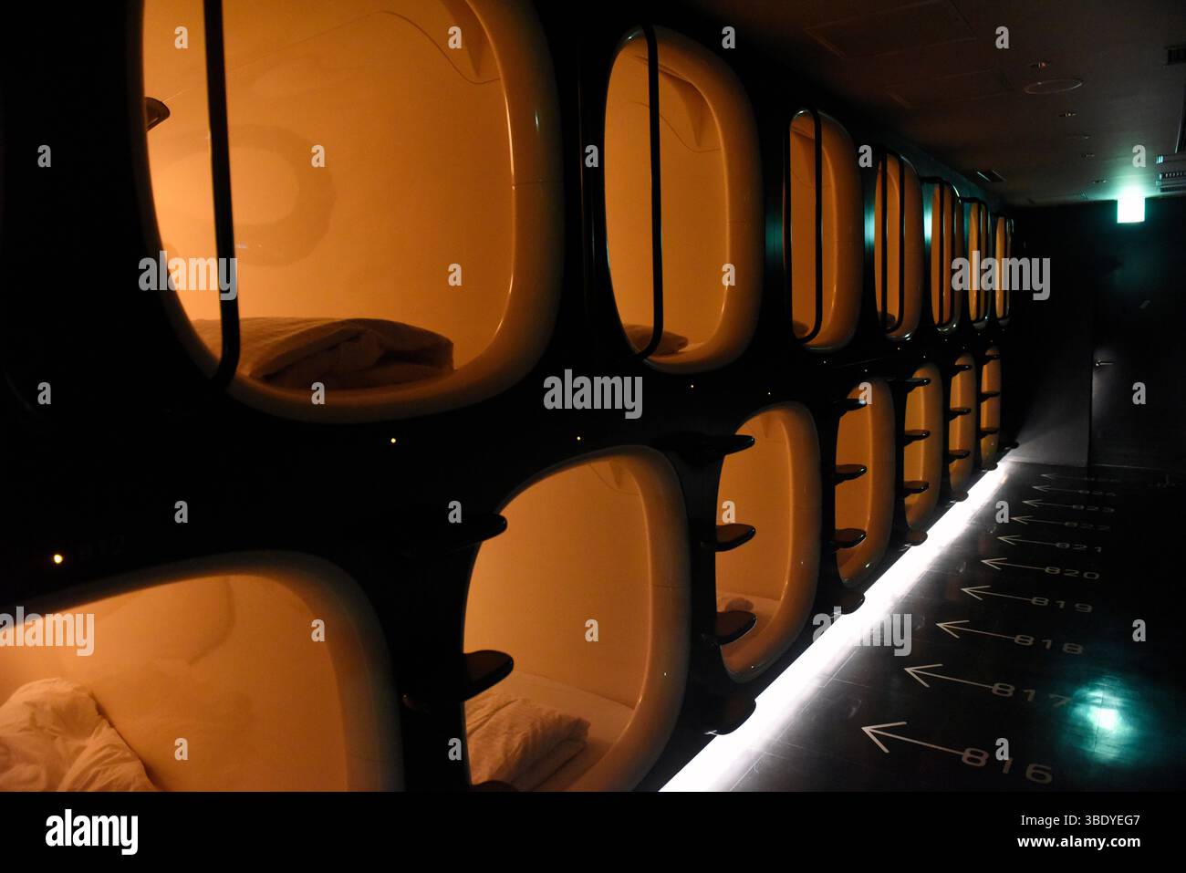 Interior view of capsule hotel in Kyoto,Japan,Asia Stock Photo - Alamy