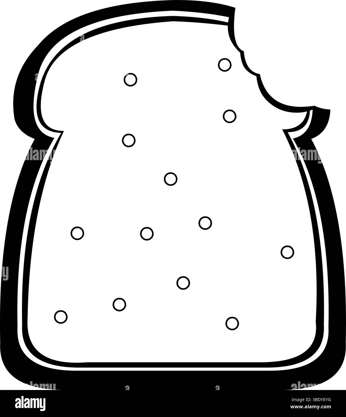 vector illustration drawing black and white icon silce loaf bread ...